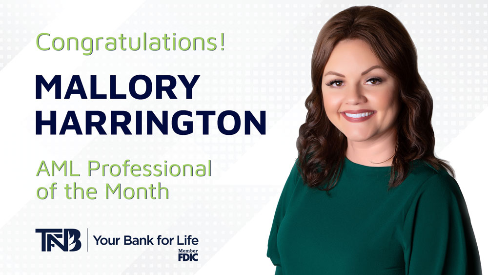 TFNB's Mallory Harrington named AML Professional of the Month | TFNB ...